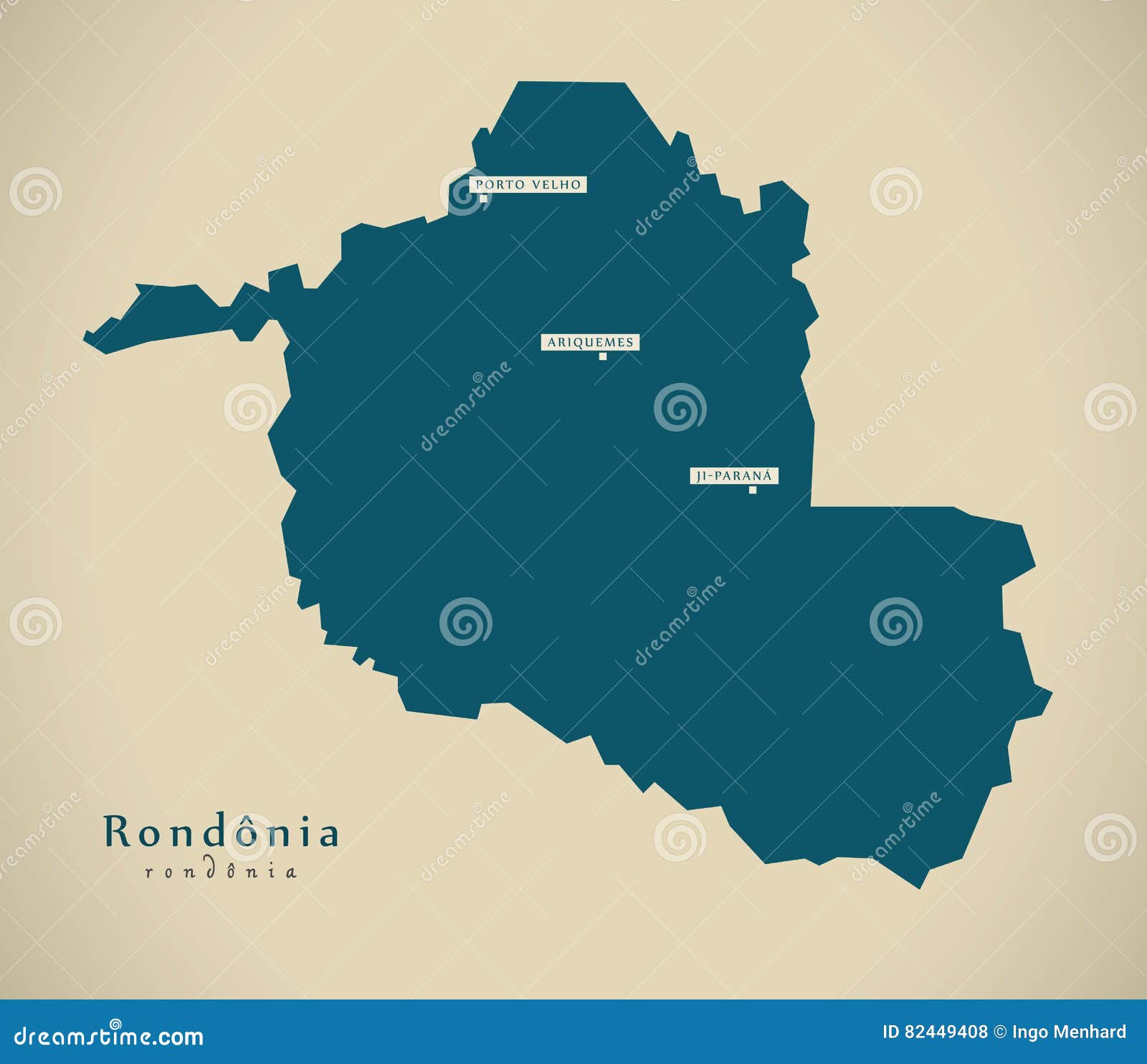Modern Map - Rondonia BR Brazil Stock Illustration - Illustration of ...