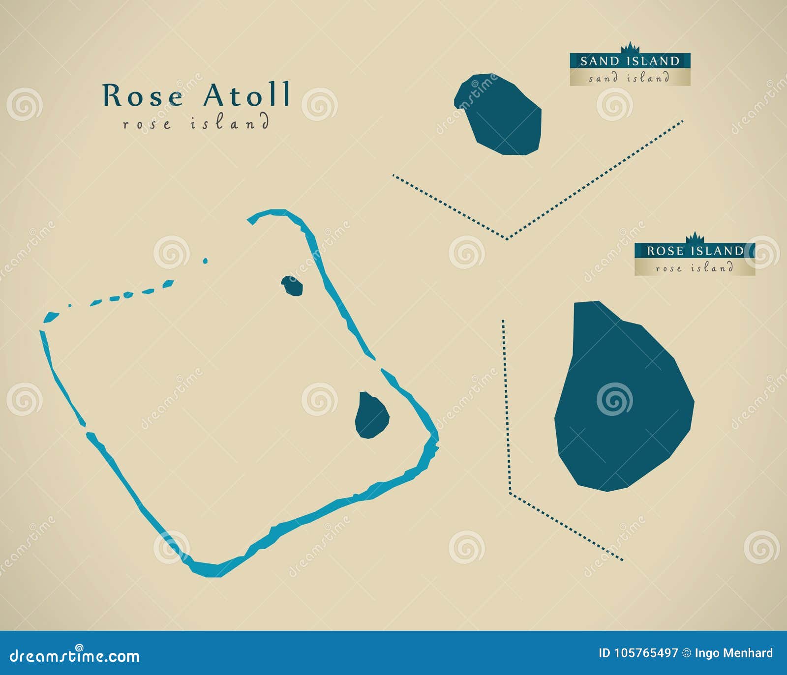 Modern Map - Rose Atoll AS stock illustration. Illustration of regional ...