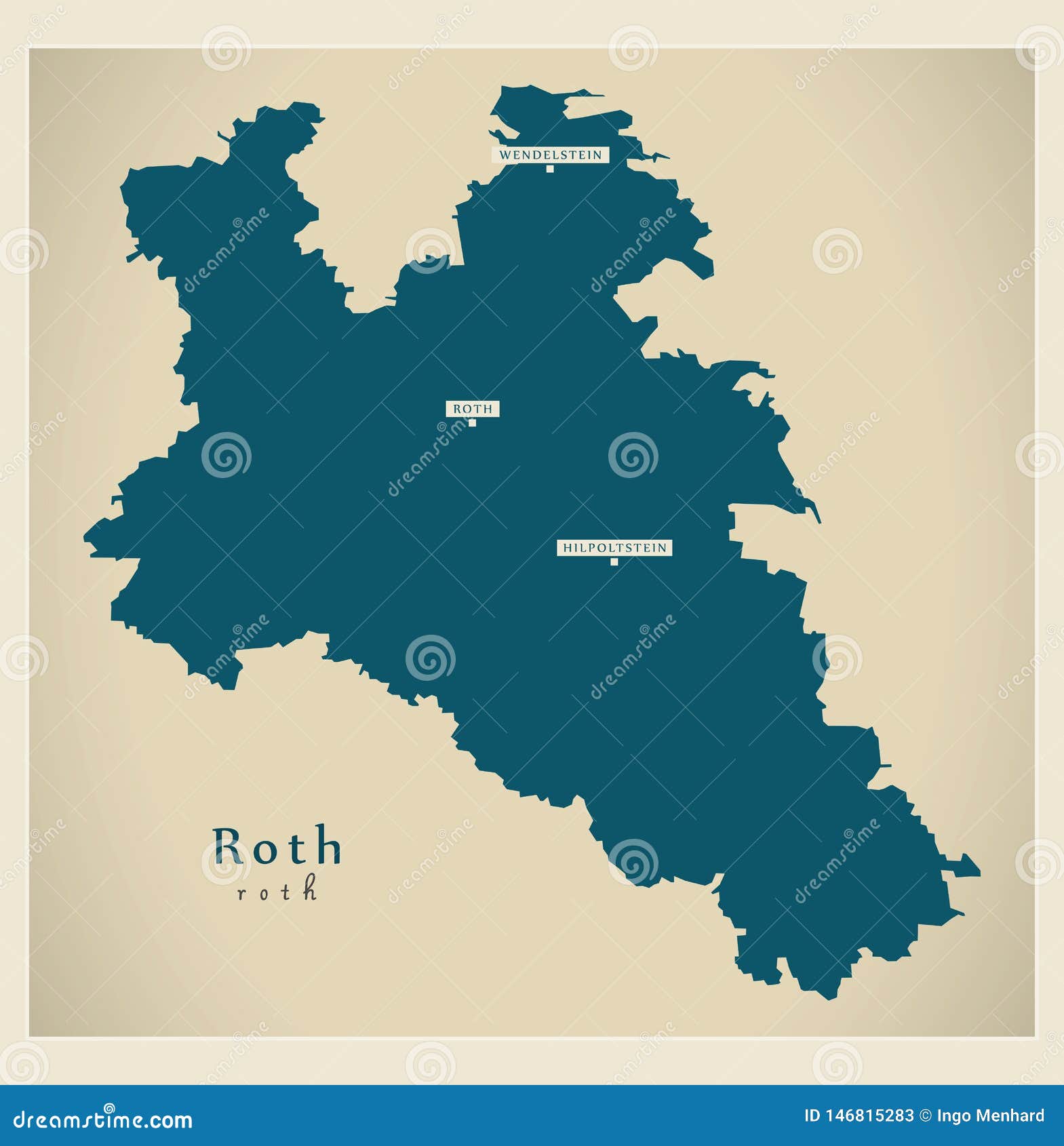 Modern Map - Roth County of Bavaria DE Stock Vector - Illustration of ...