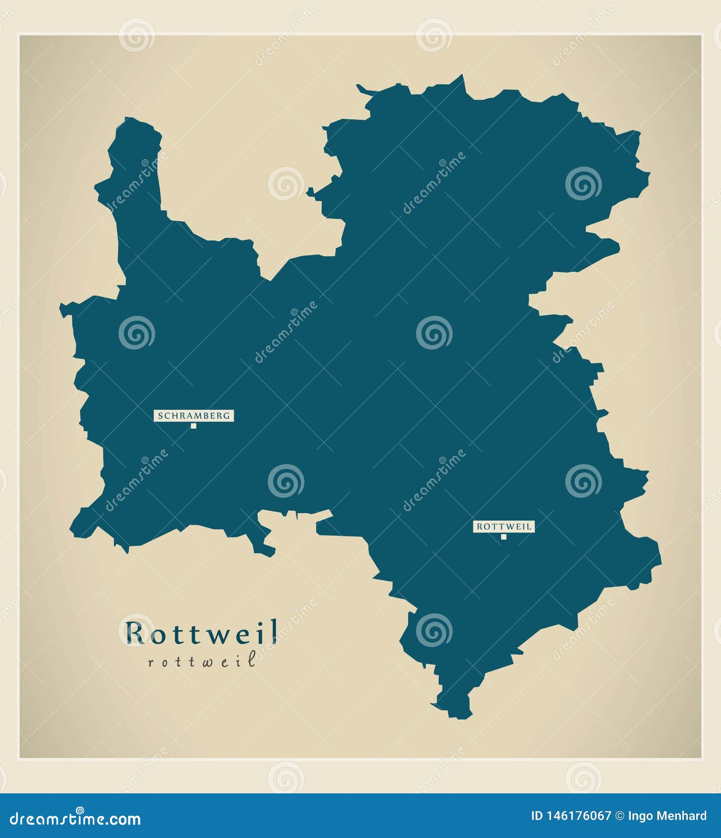 Modern Map - Rottweil County of Baden Wuerttemberg DE Stock Vector ...