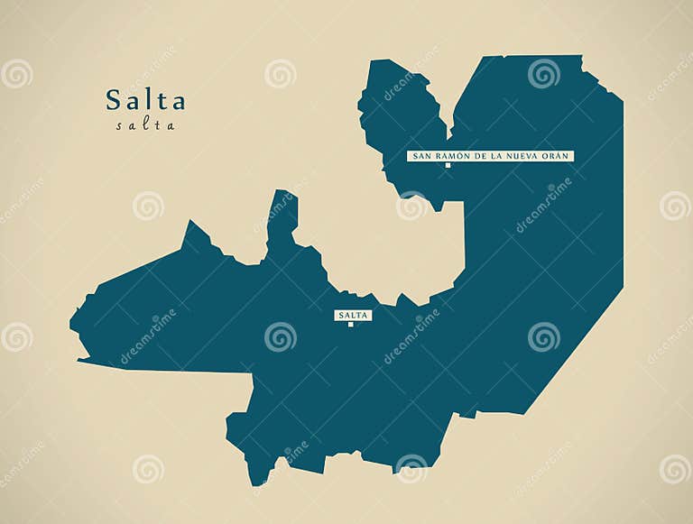 Modern Map - Salta AR stock illustration. Illustration of cities ...