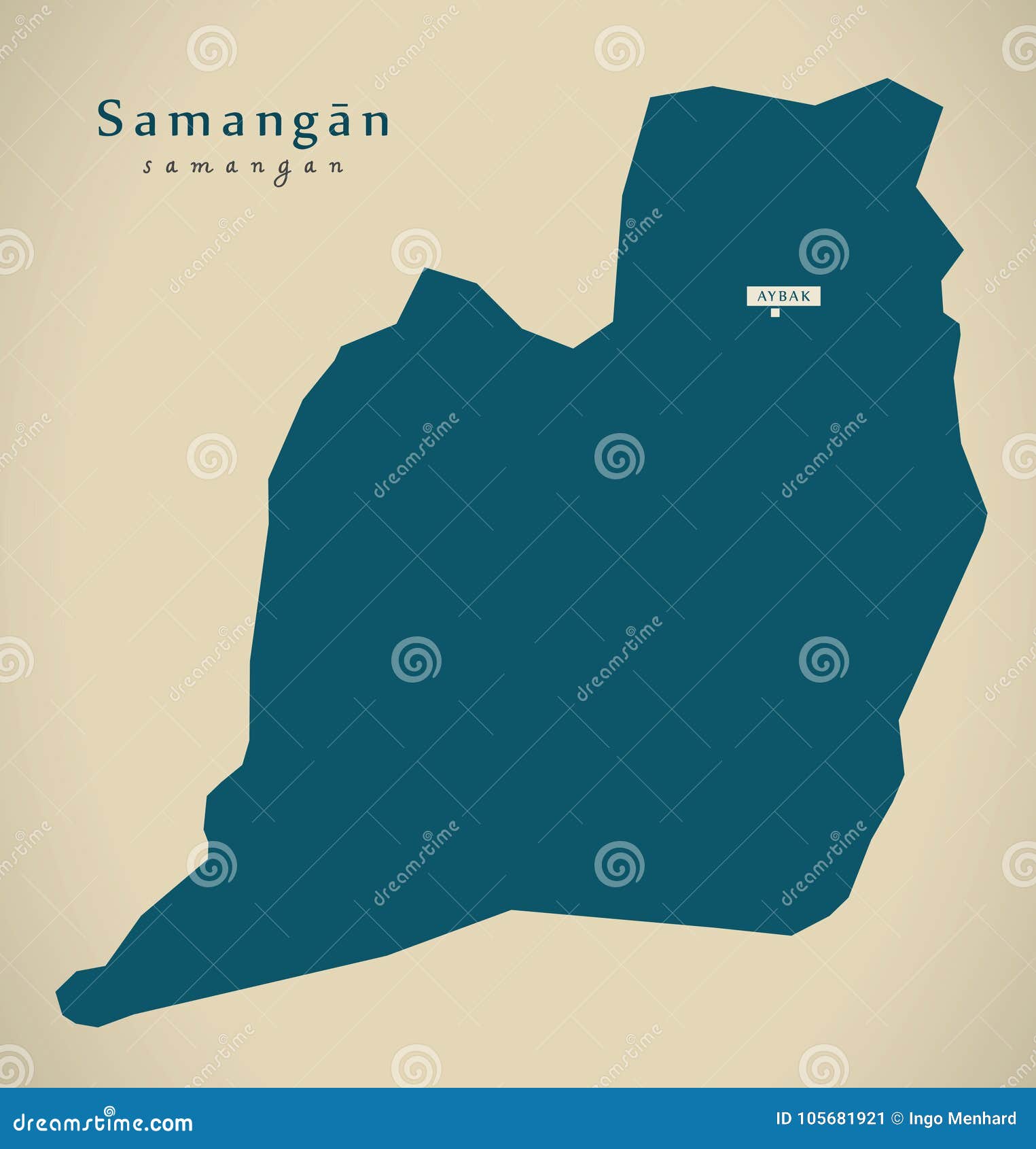 Modern Map - Samangan AF stock illustration. Illustration of samangan ...
