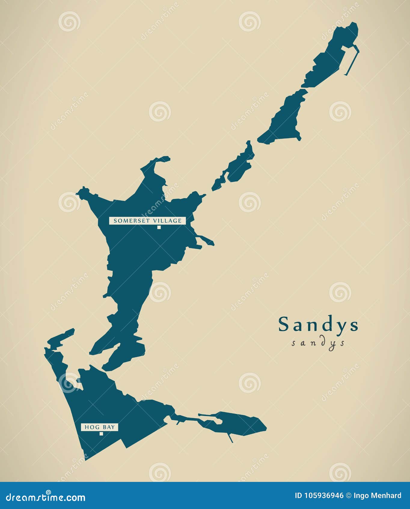 Modern Map - Sandys BM stock illustration. Illustration of borders ...