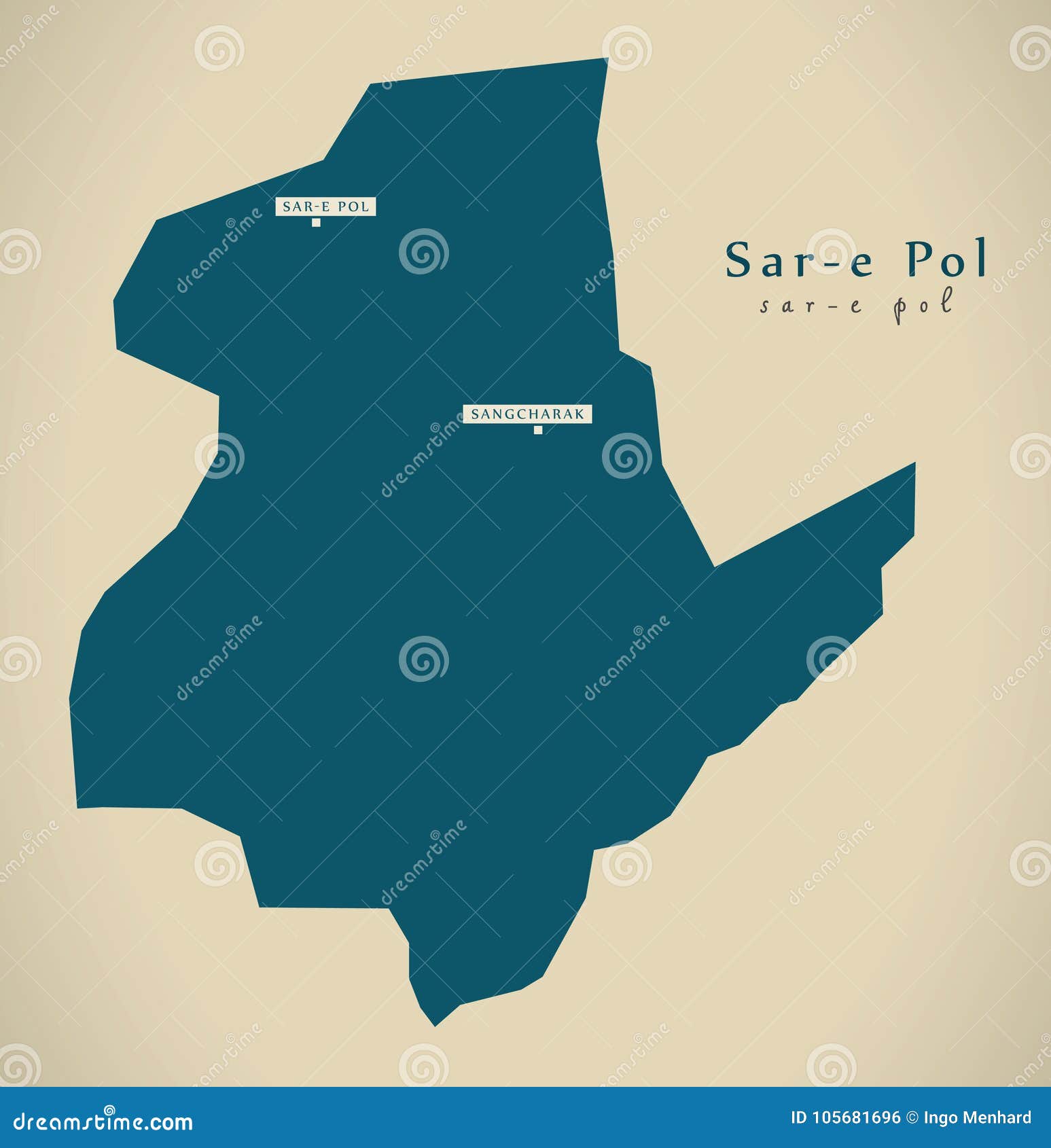 Modern Map - Sar-e Pol AF stock illustration. Illustration of kabul ...
