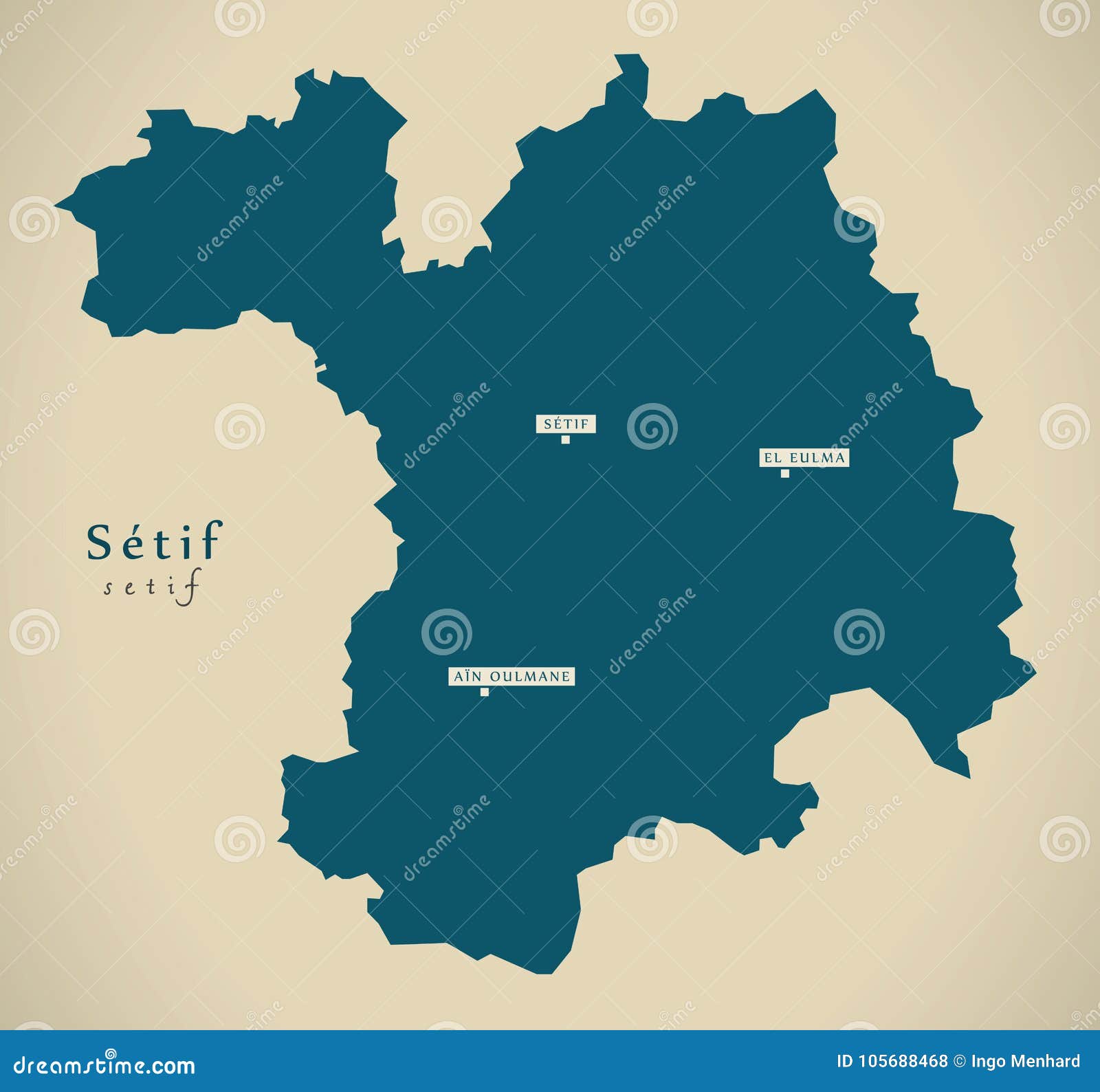 Modern Map - Setif DZ stock illustration. Illustration of region ...