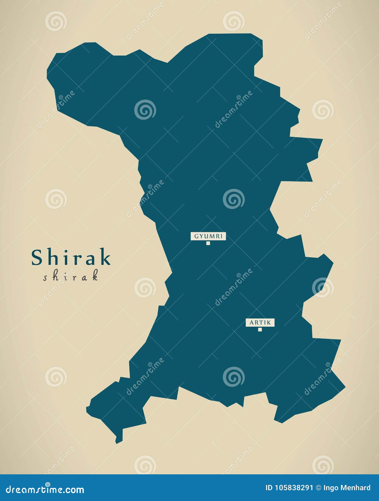Modern Map - Shirak am stock illustration. Illustration of gyumri ...