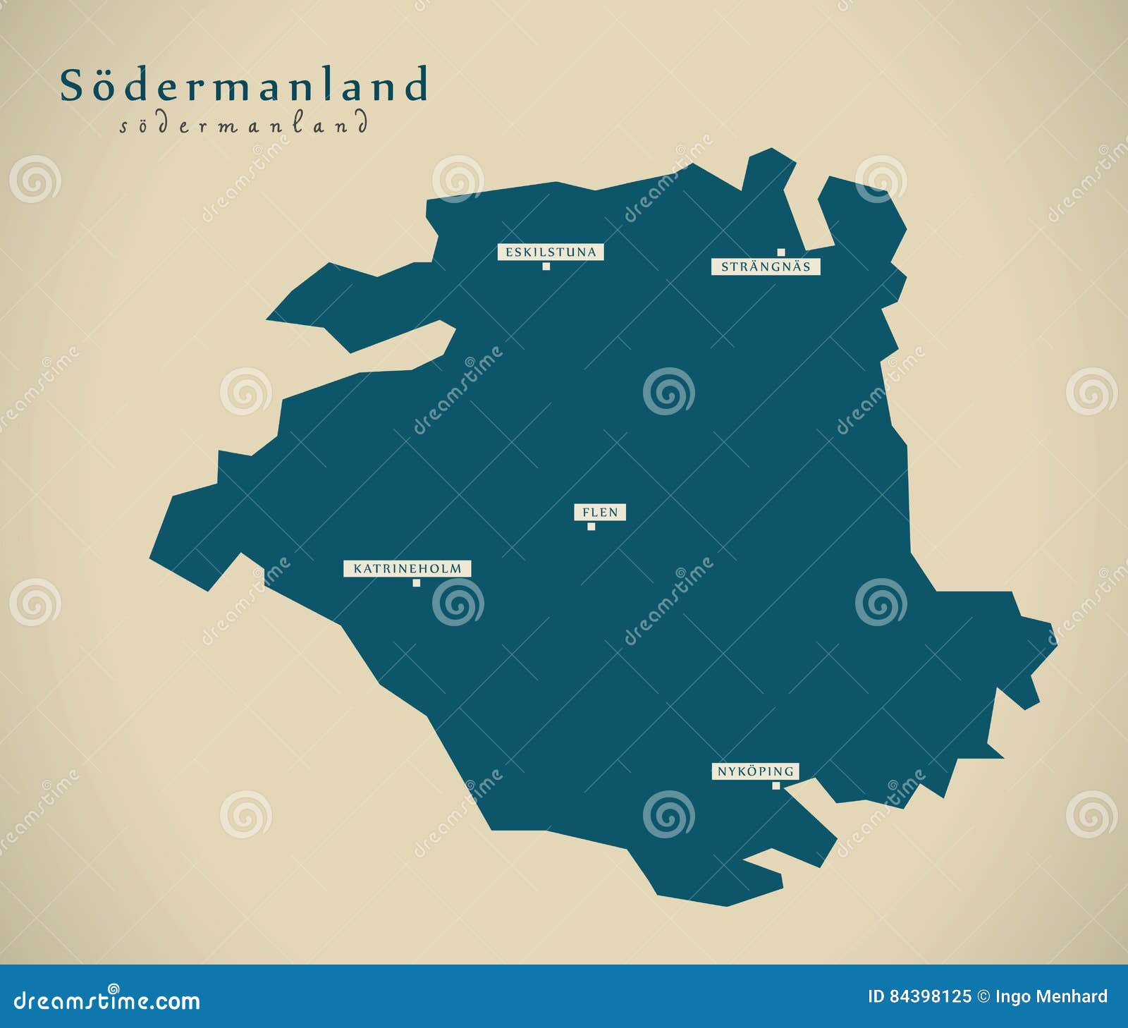 Modern Map - Sodermanland Sweden SE Stock Illustration - Illustration ...