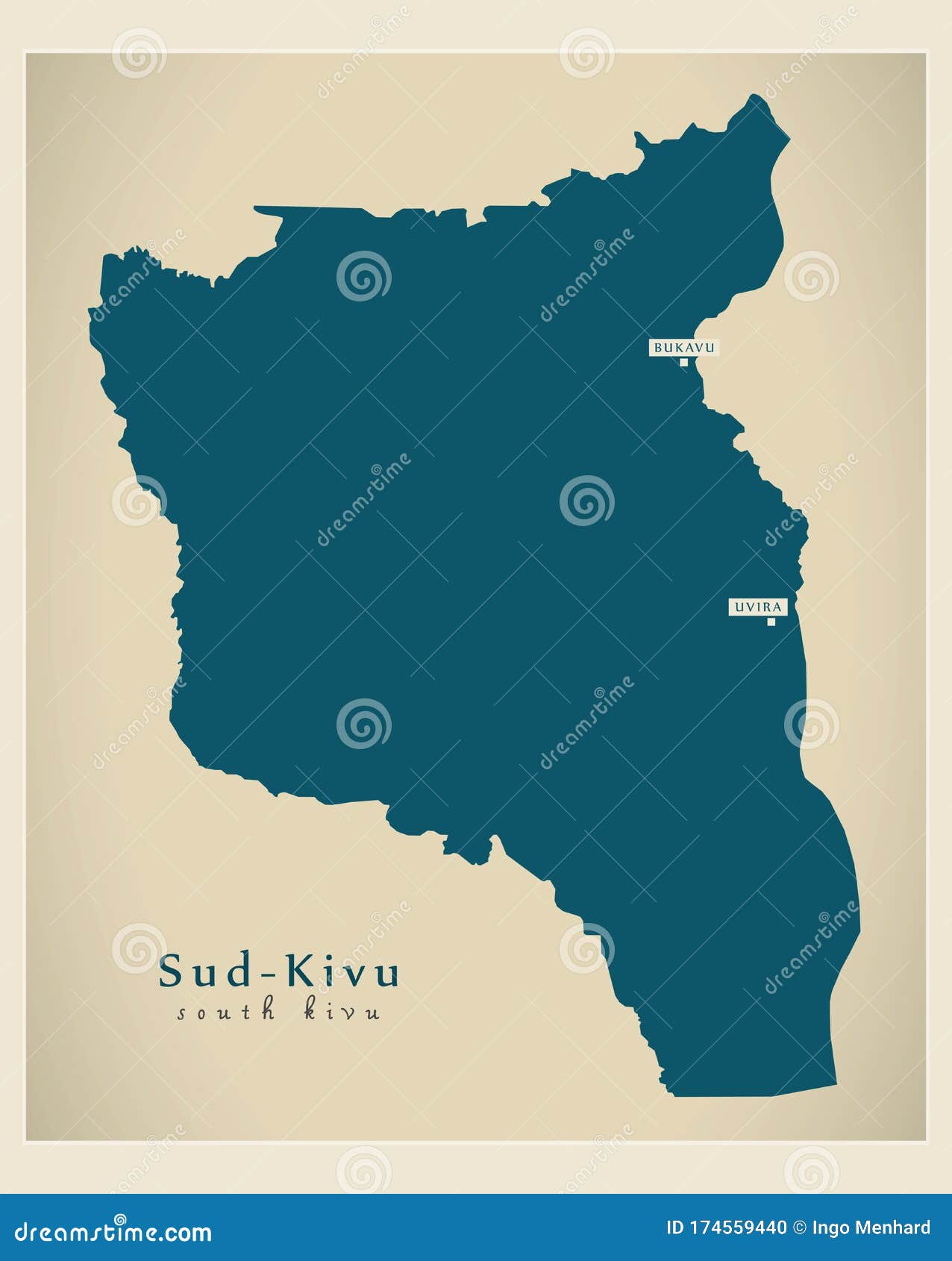 Modern Map - Sud-Kivu Province Map of DR Congo Stock Vector ...