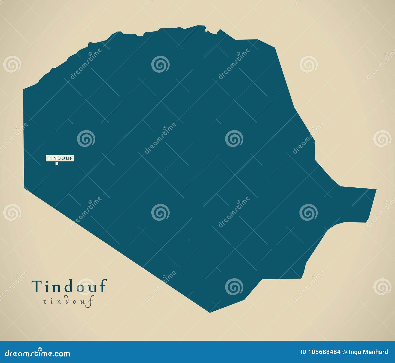 Modern Map - Tindouf DZ stock illustration. Illustration of department ...