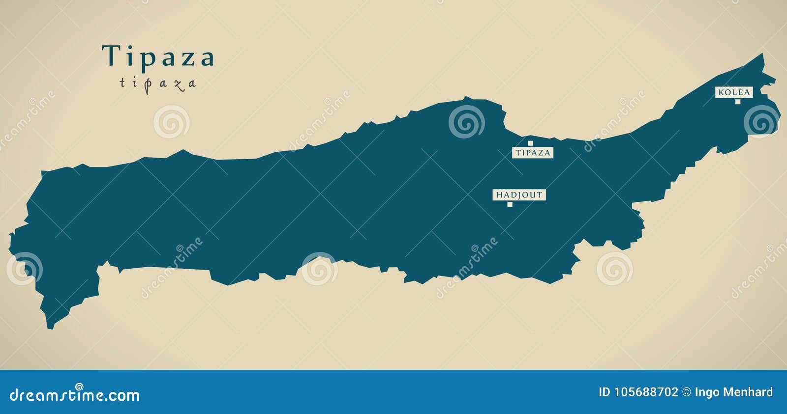 Modern Map - Tipaza DZ stock illustration. Illustration of flat - 105688702
