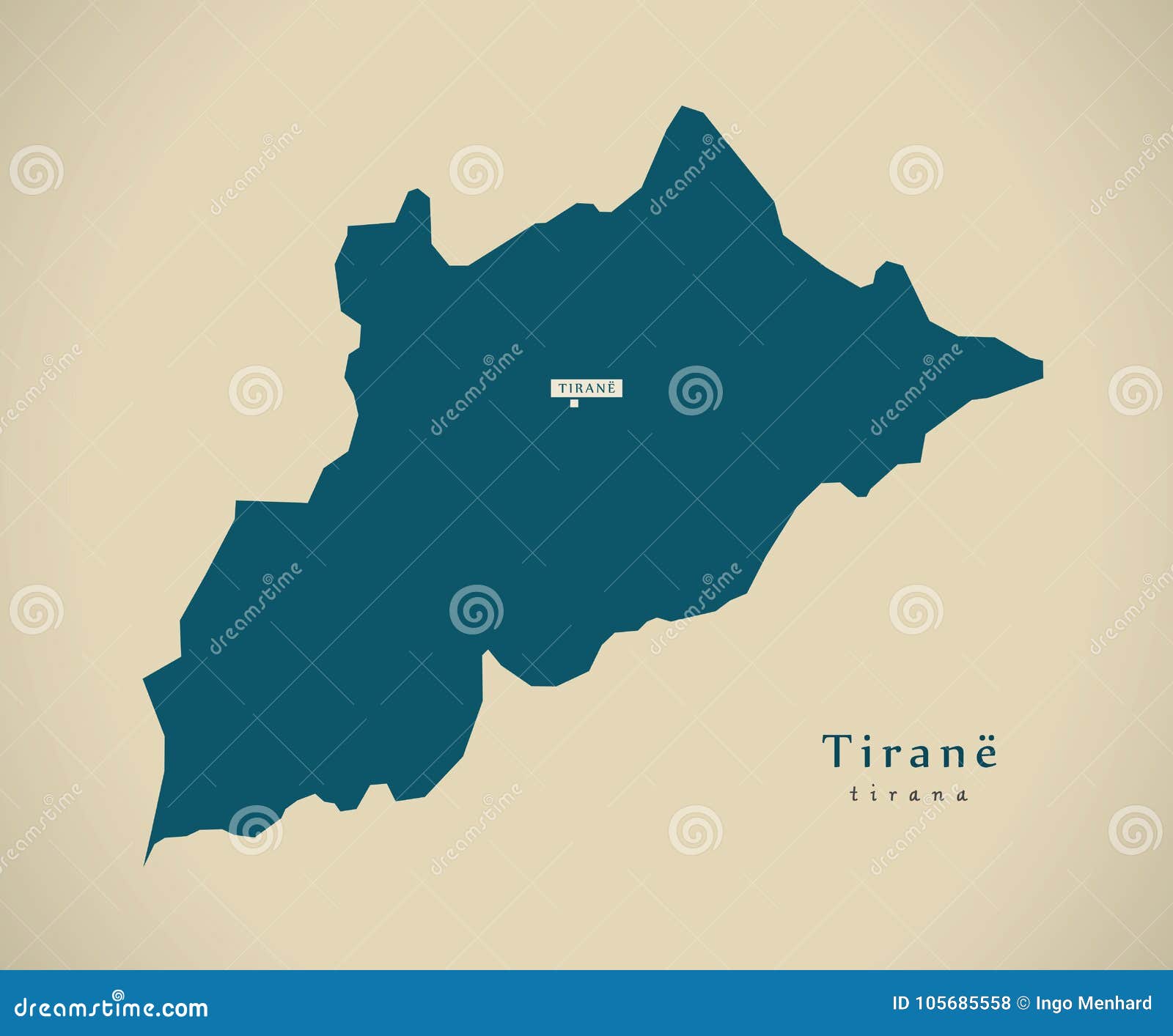 Modern Map - Tirana AL stock illustration. Illustration of albania ...