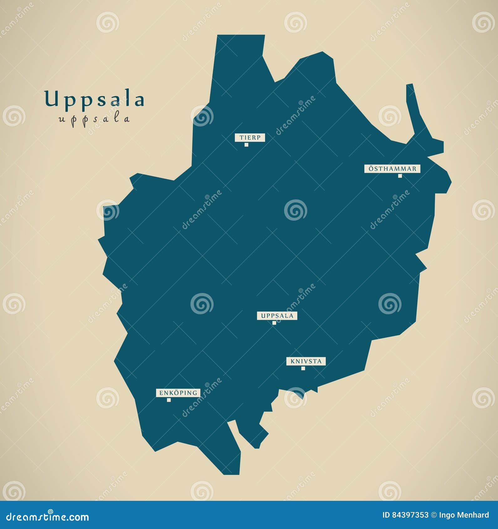 Modern Map - Uppsala Sweden SE Stock Illustration - Illustration of ...
