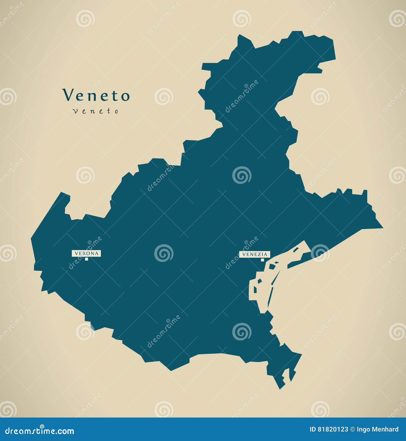 Modern Map - Veneto it Italy Stock Illustration - Illustration of ...