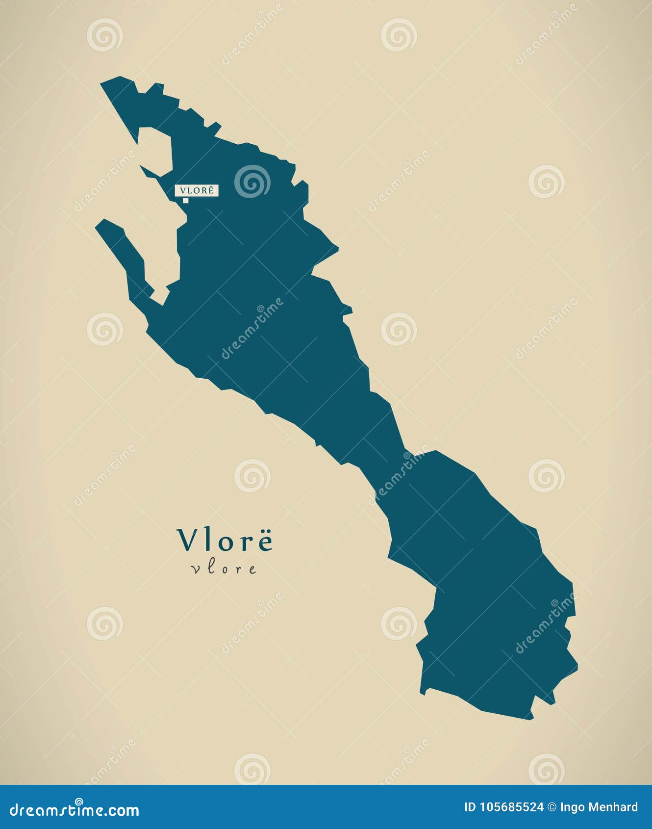 Modern Map - Vlore AL stock illustration. Illustration of city - 105685524