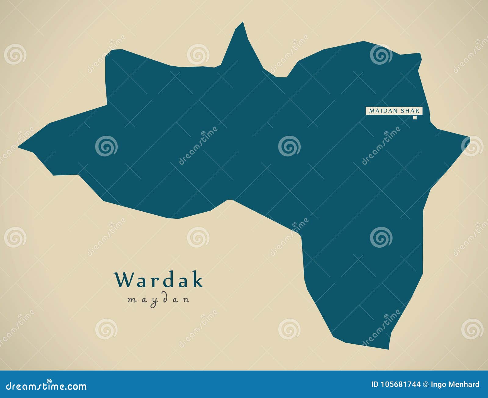 Modern Map - Wardak AF stock illustration. Illustration of ...