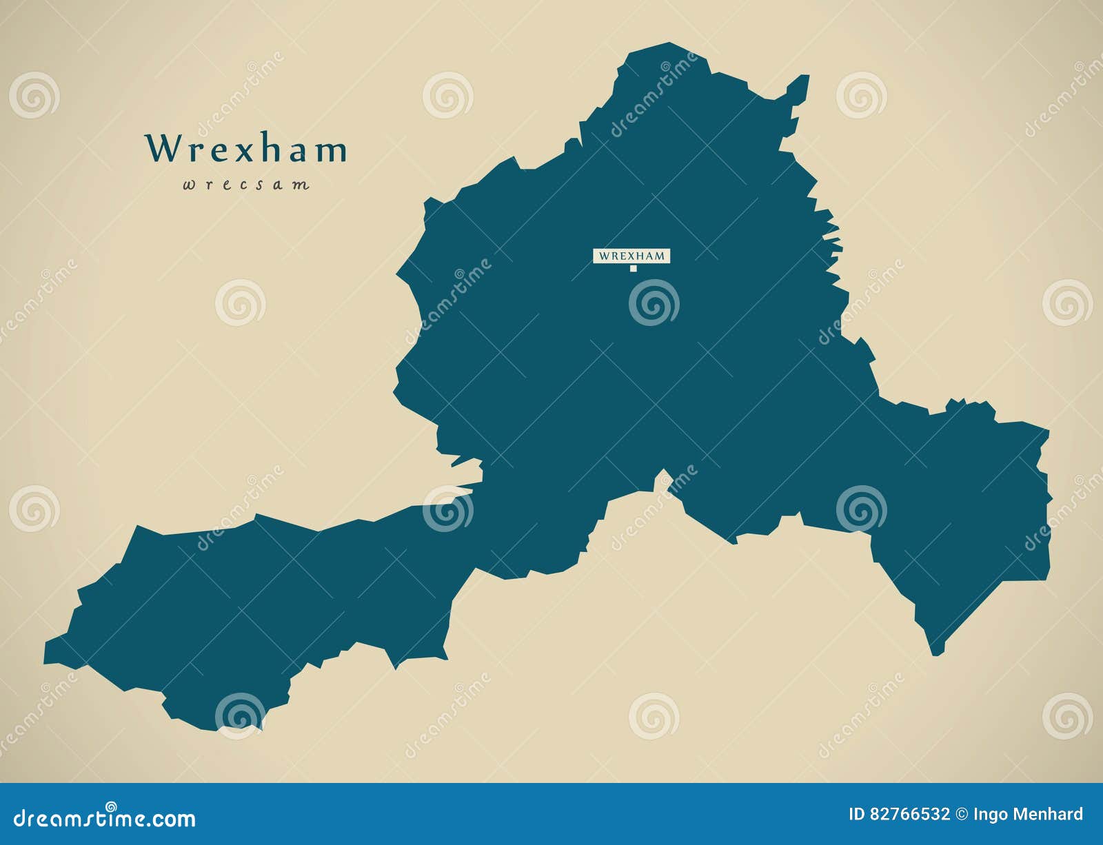 Modern Map - Wrexham Wales UK Stock Illustration - Illustration of ...