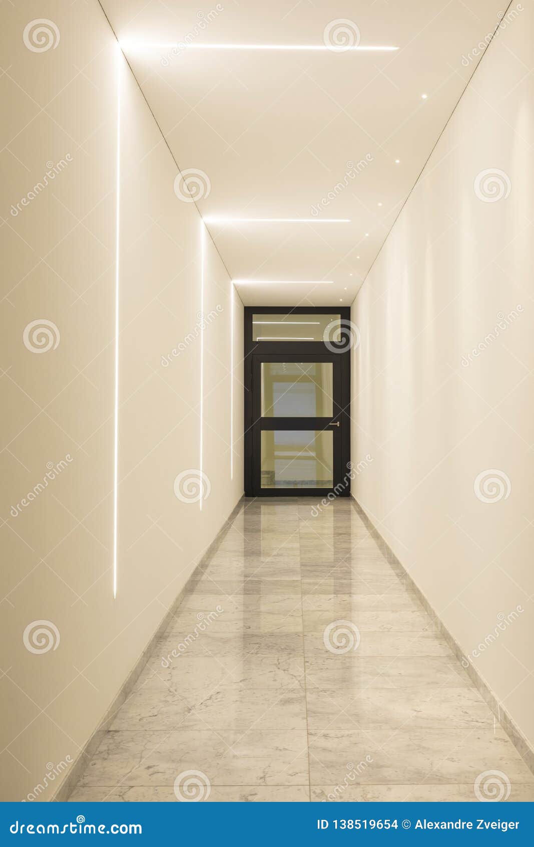 Modern Marble Corridor of Luxury Condominium Stock Photo - Image of ...
