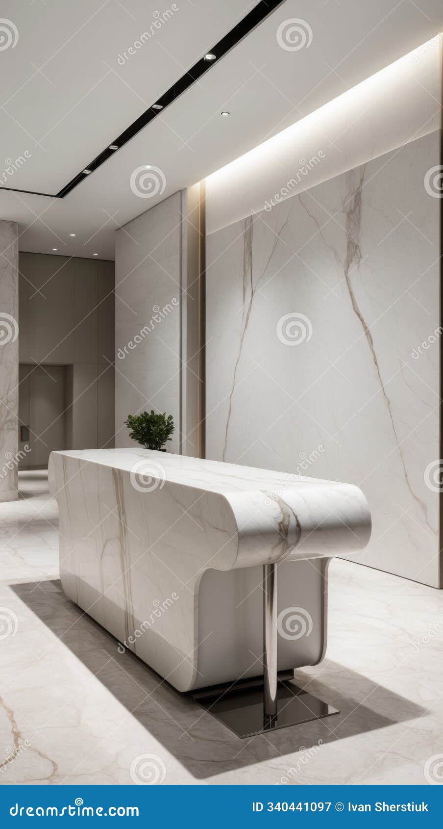 Modern Marble Reception Desk in a Luxurious Lobby. Stock Image - Image ...