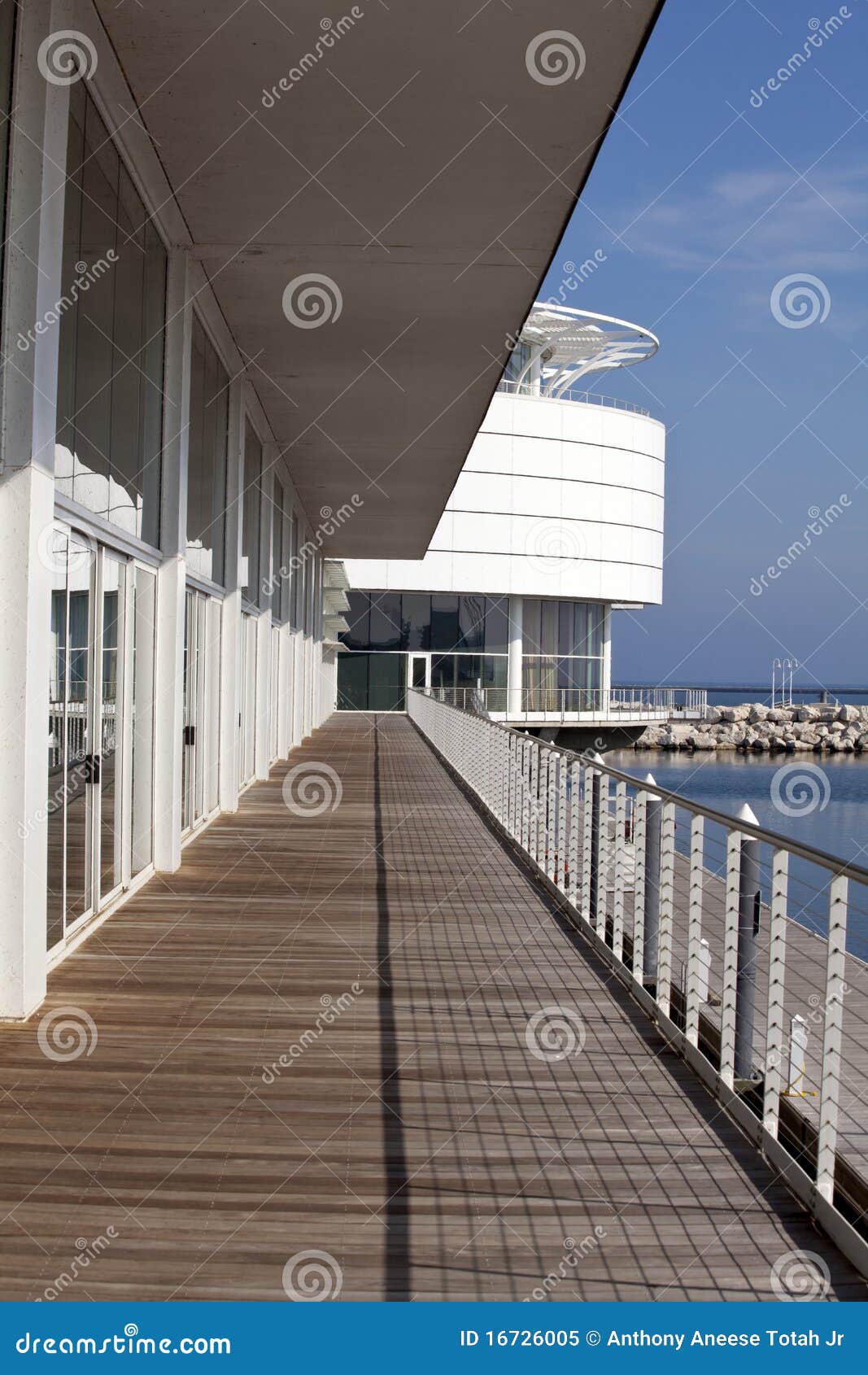 Modern Marina Deck & Dock Stock Image - Image of windows, walkway: 16726005