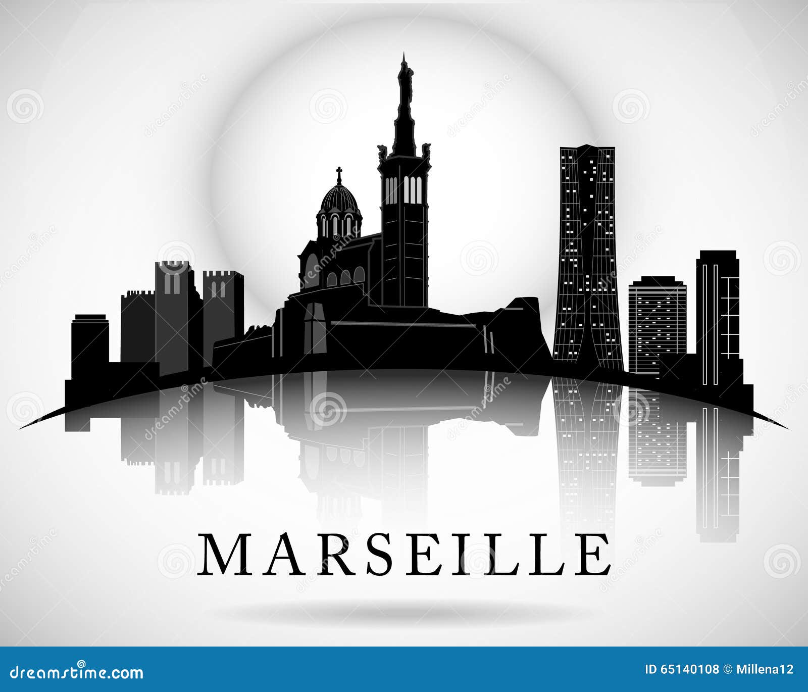 Marseille City Road Map Illustration Cartoon Vector | CartoonDealer.com ...