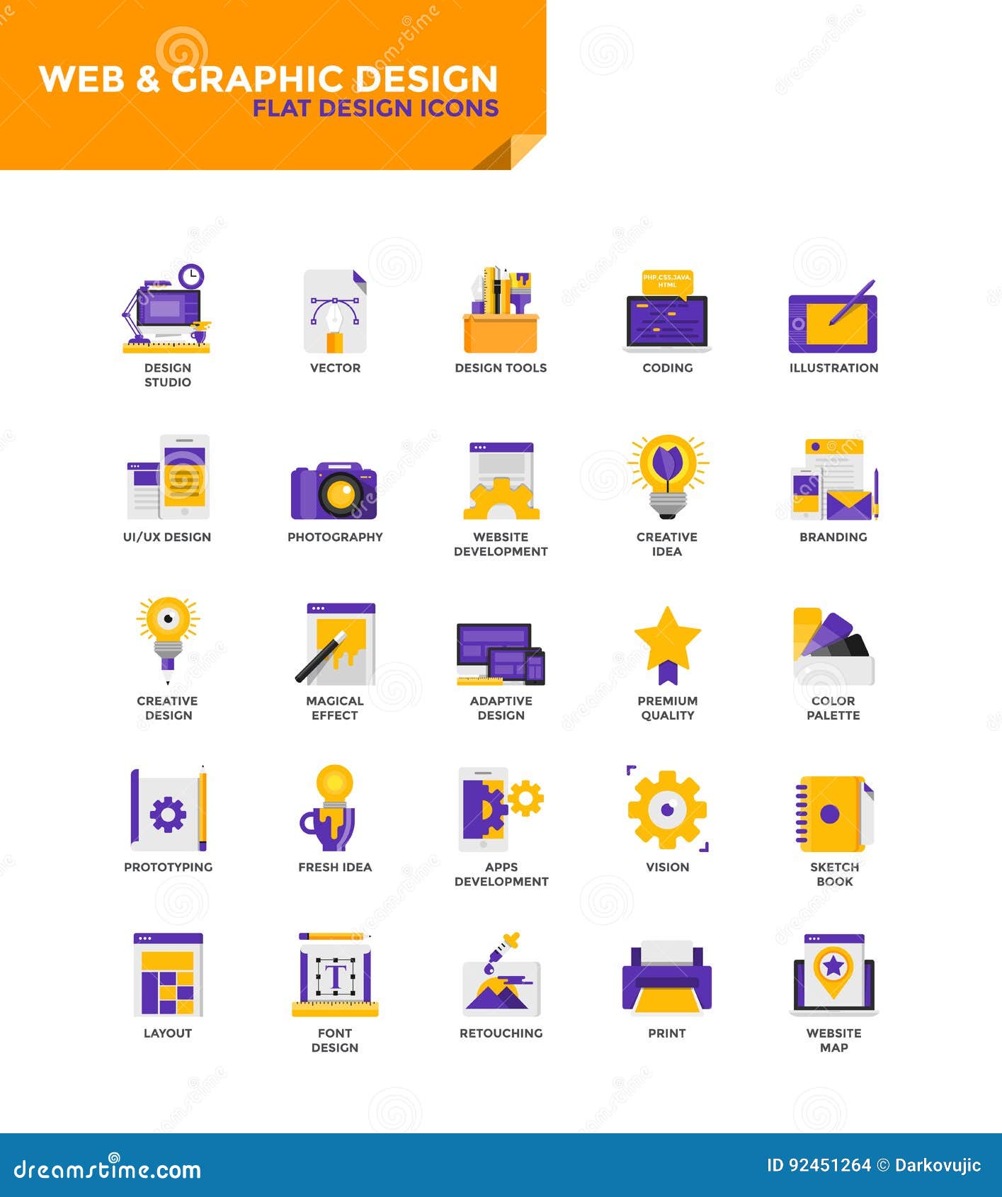 Modern Material Flat Design Icons - Web and Graphic Design Stock Vector ...