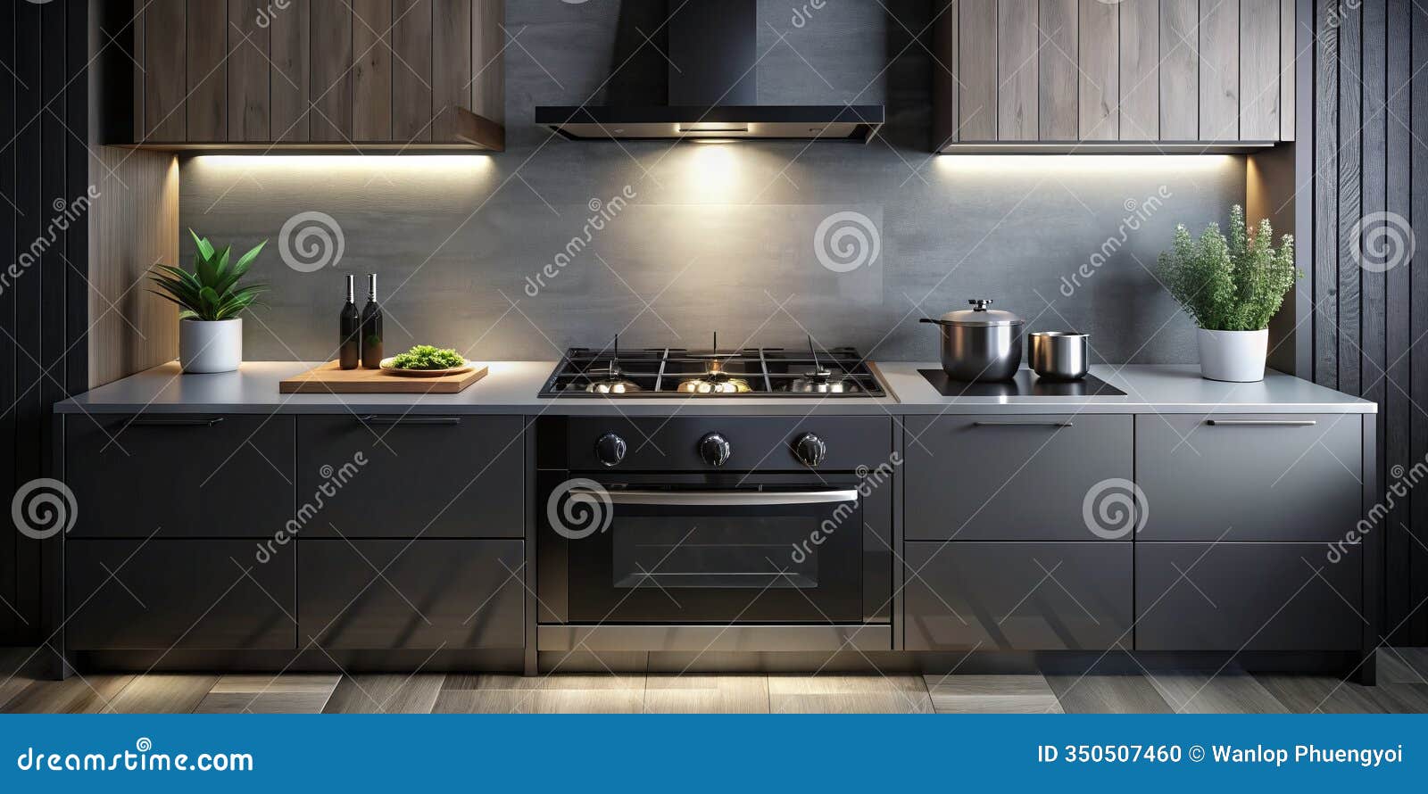 Modern Matte Black Stove with Touchscreen Controls Minimalist Kitchen ...