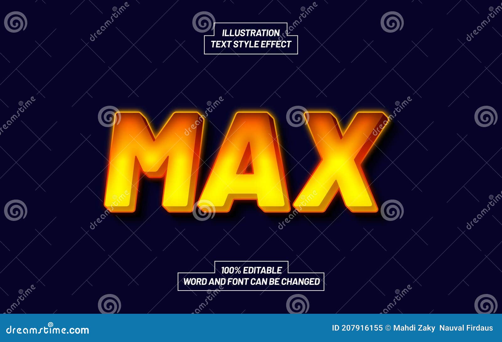 Modern Max Text Style Effect Stock Vector - Illustration of minimal ...