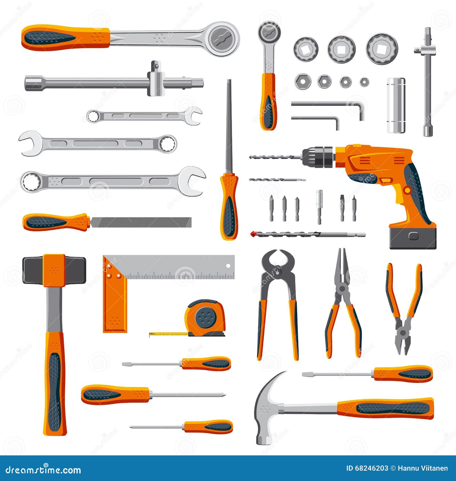 Mechanic Tools Vector Collection Mechanic Tool Vector Stock Vector