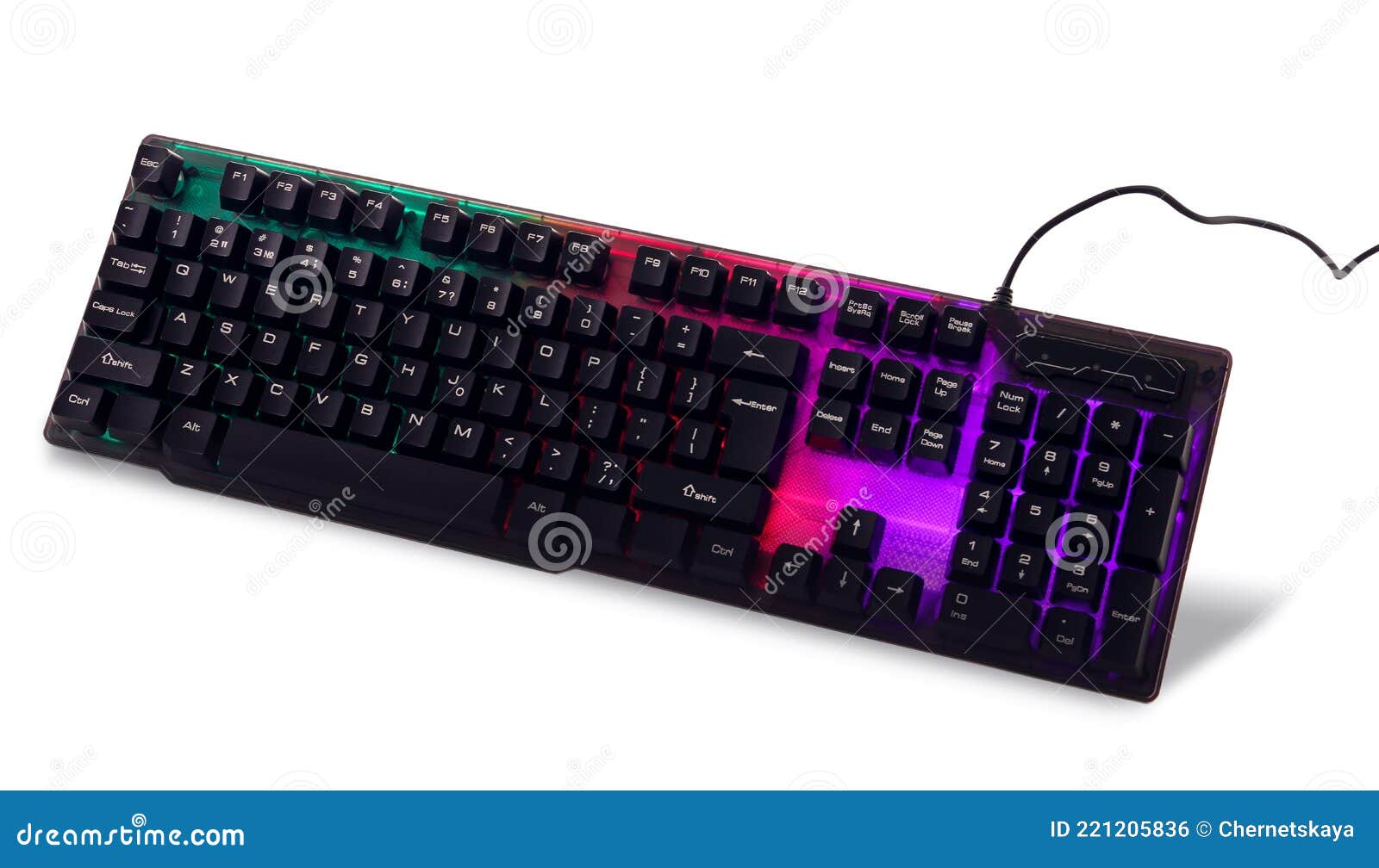 Modern Mechanical RGB Keyboard Isolated on White Stock Photo - Image of ...