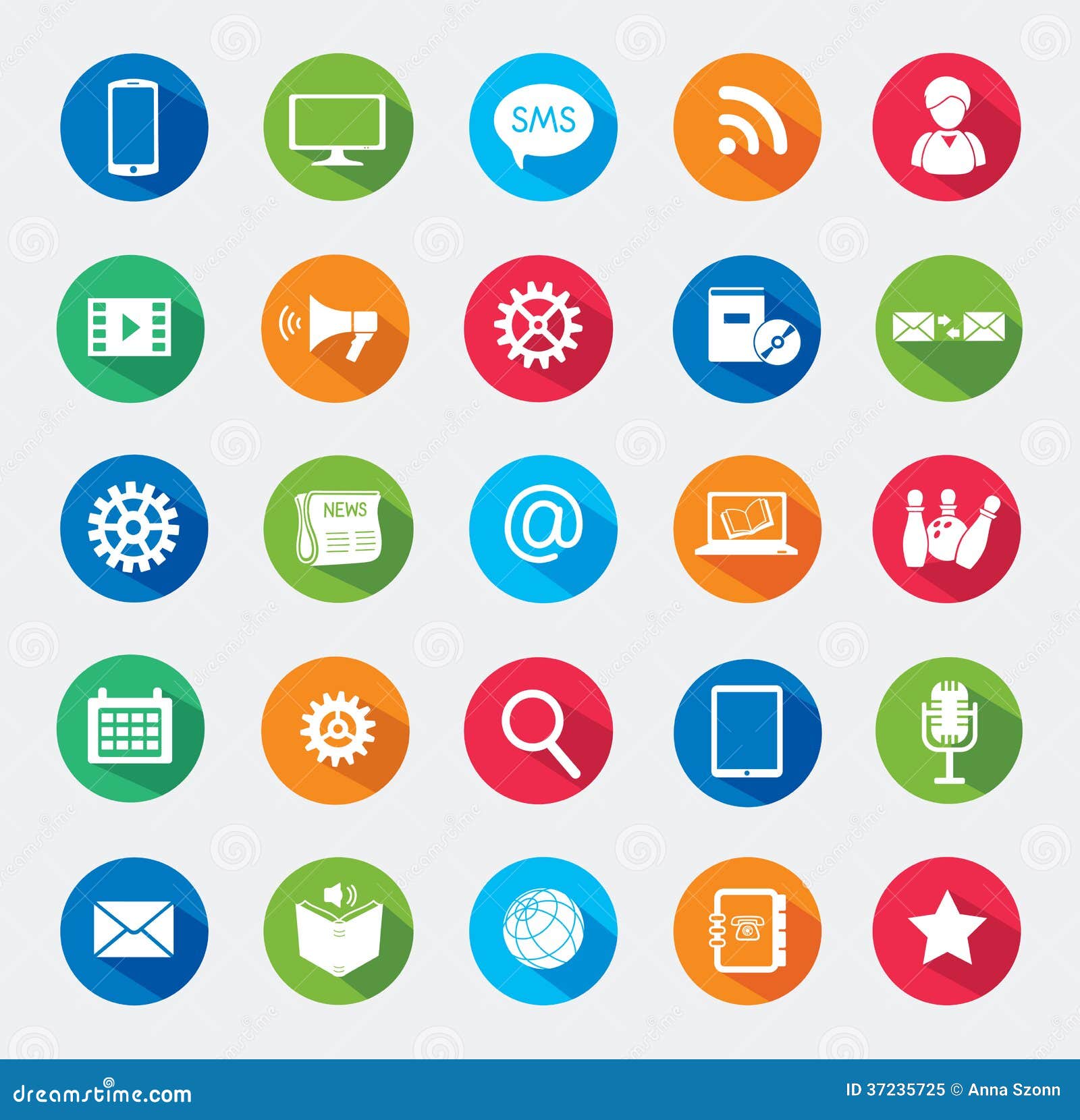 Modern Media Design Elements. Stock Vector - Illustration of message ...