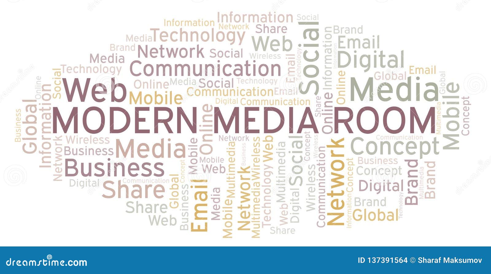 Modern Media Room Word Cloud Stock Illustration - Illustration of ...