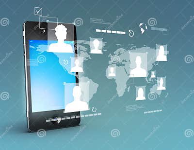 Modern Media Touch Screen Technology Stock Illustration - Illustration ...