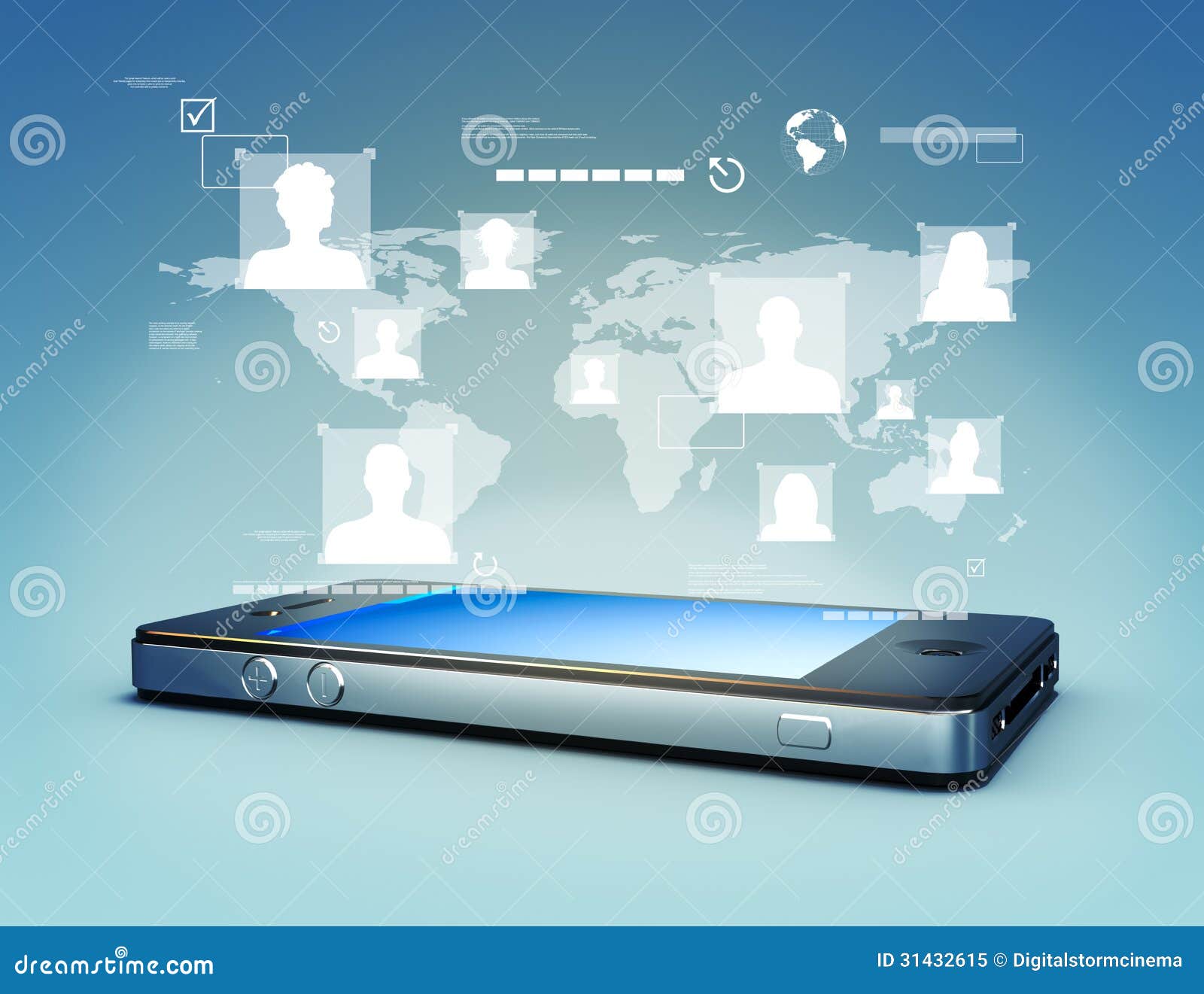 Modern Media Touch Screen Technology Stock Illustration - Illustration ...