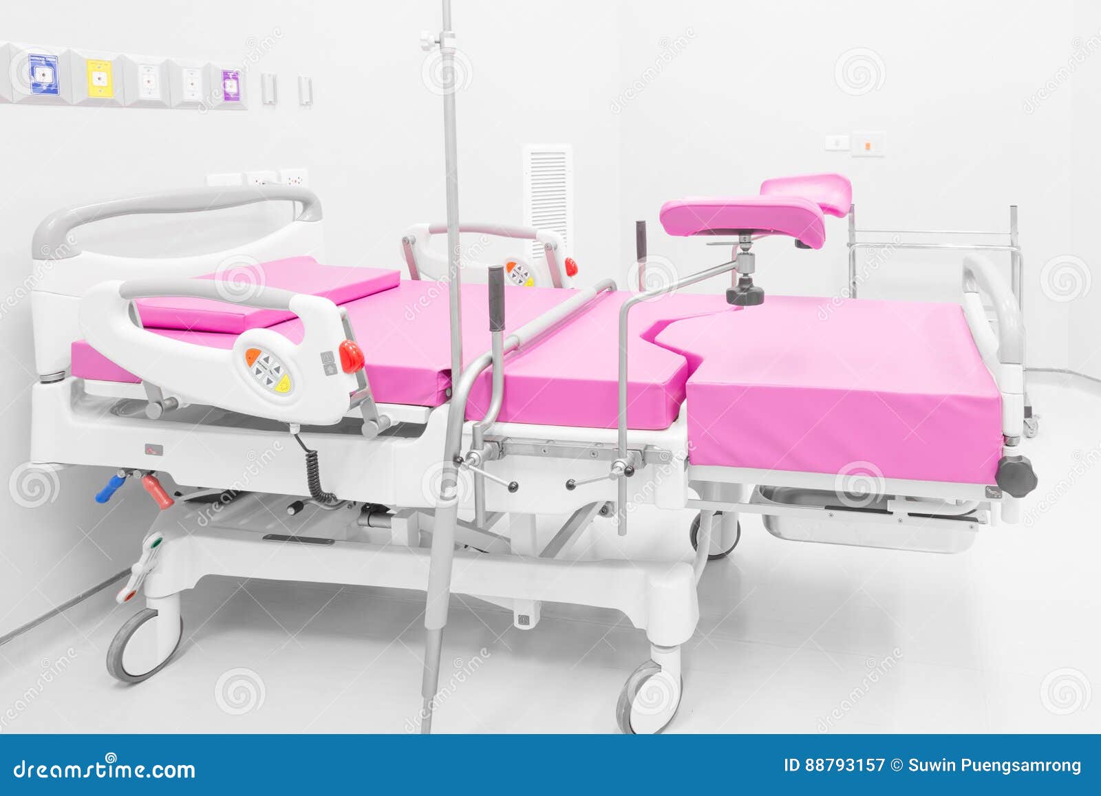 Modern Medical Bed in Operating Room Stock Image - Image of hospital ...