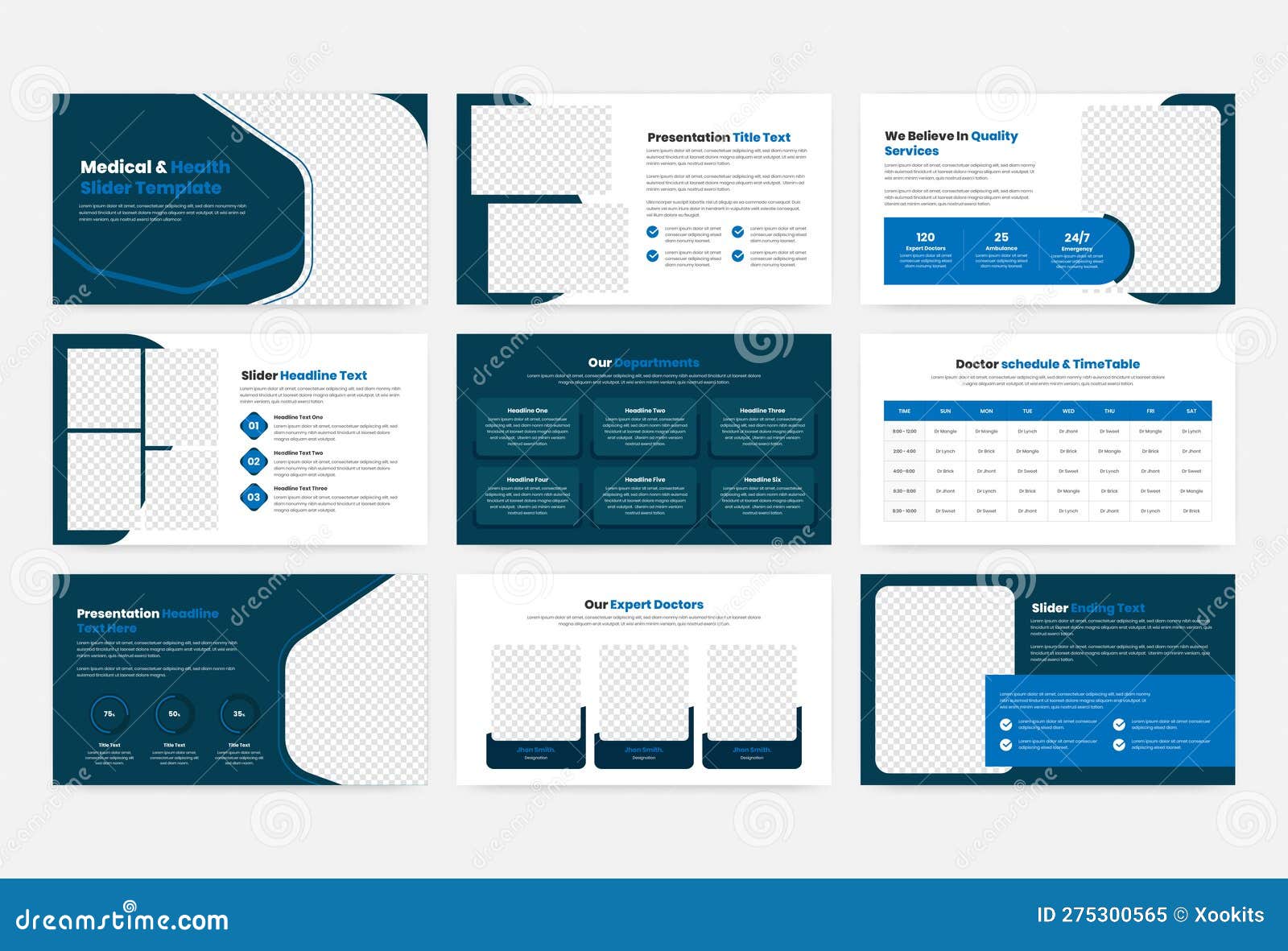 Modern Medical and Health Presentation Template Design Stock Vector ...