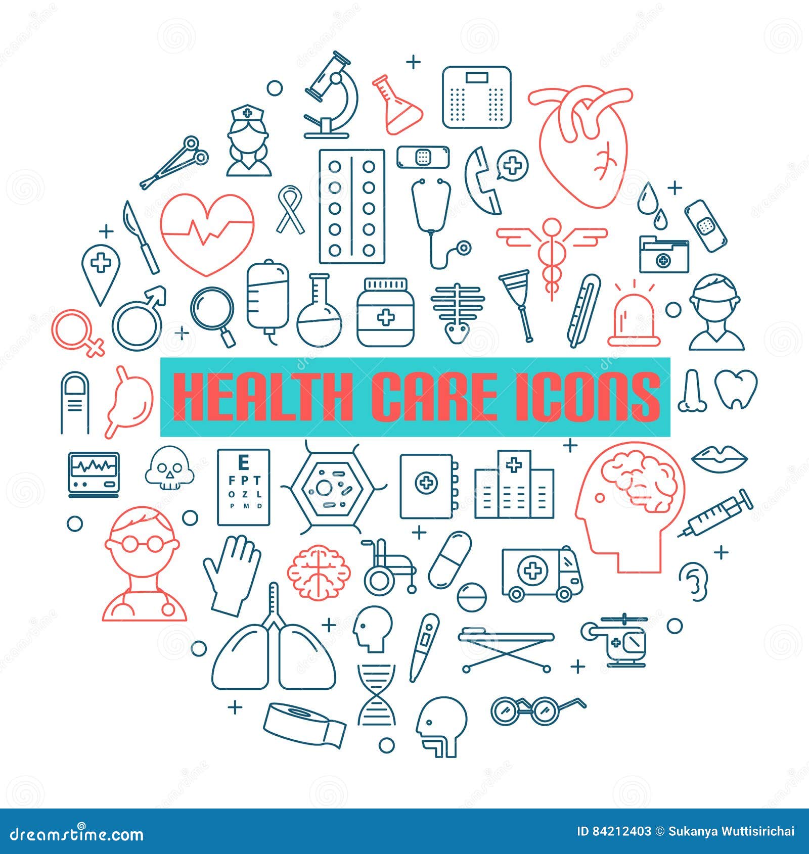 Modern Medical Icon Set. Illustrator. Stock Illustration - Illustration ...