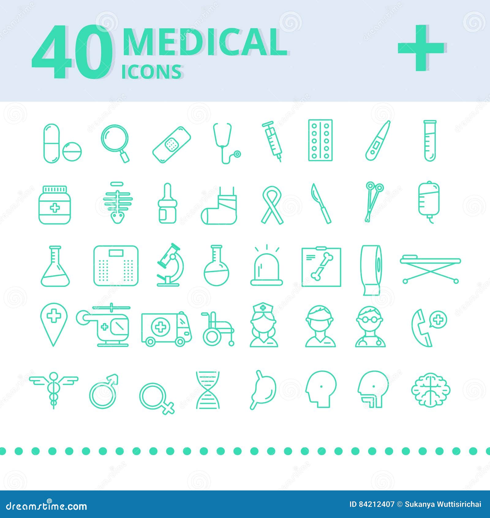 Modern Medical Icon Set. Illustrator. Stock Illustration - Illustration ...