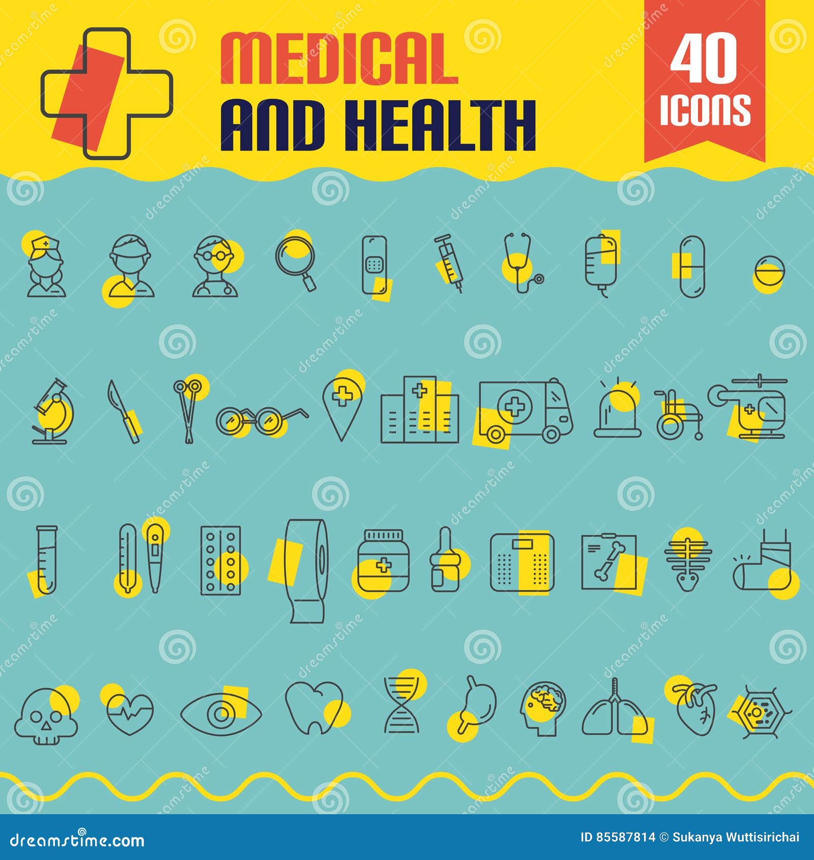 Modern Medical Icon Set. Illustrator. Stock Vector - Illustration of ...