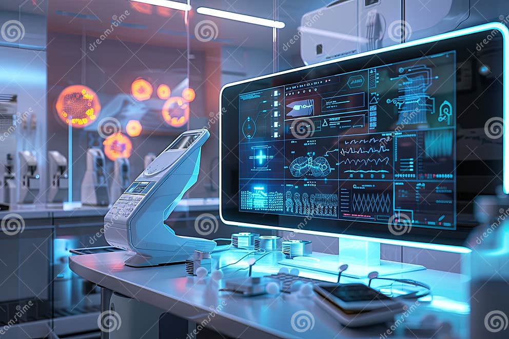 A Modern Medical Laboratory with Advanced Equipment, Featuring a High ...