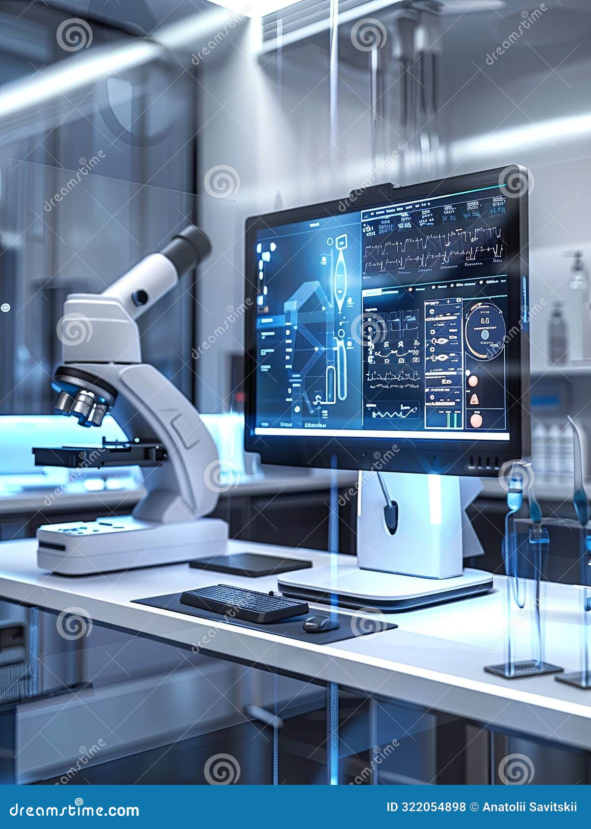 A Modern Medical Laboratory with Advanced Equipment, Including a High ...