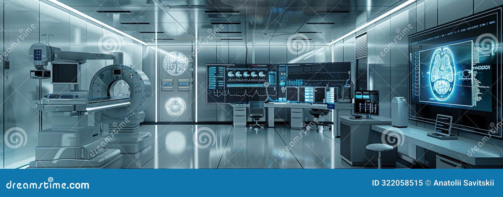 A Modern Medical Laboratory with Advanced Medical Equipment, Including ...