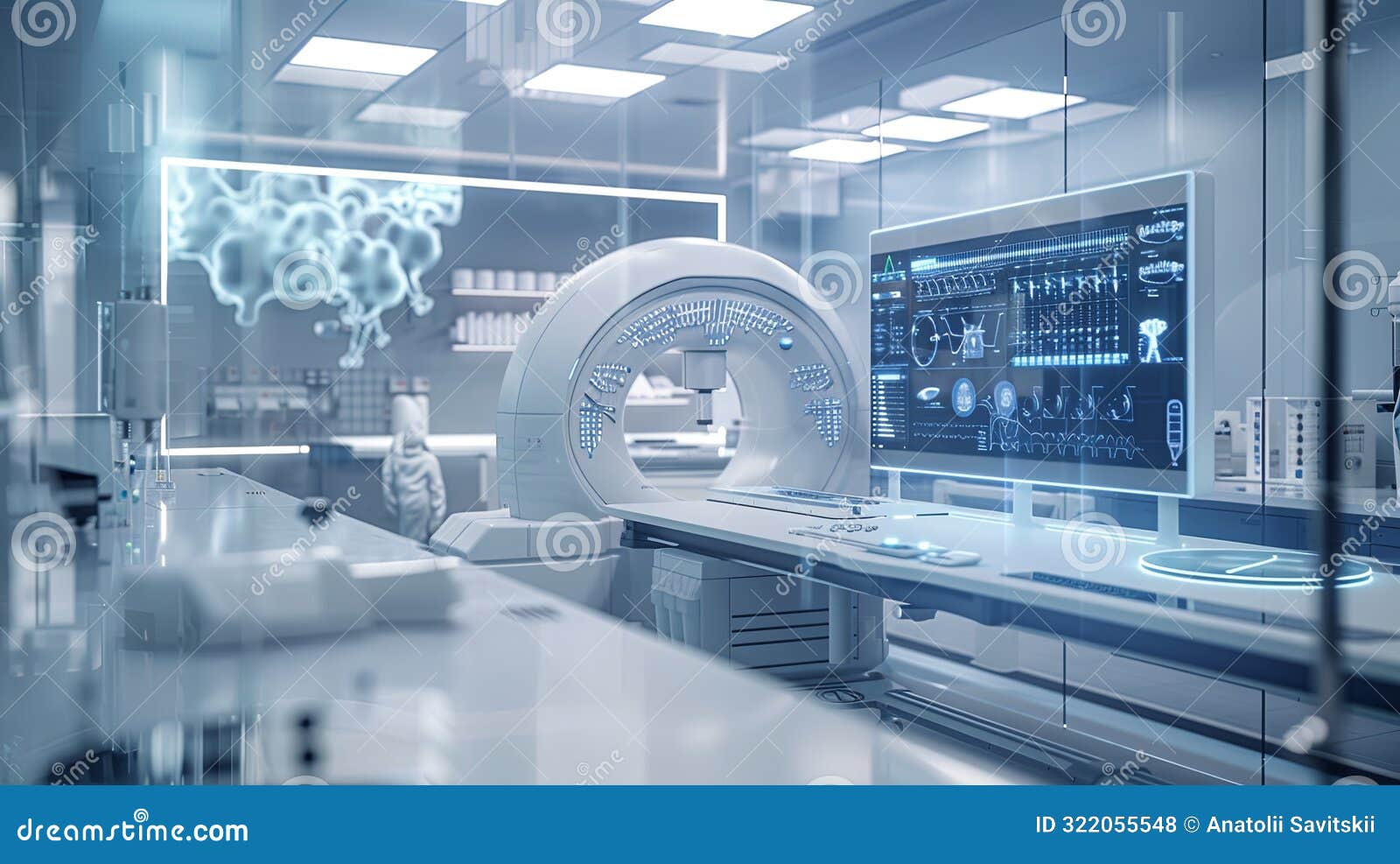 A Modern Medical Laboratory Featuring Advanced Medical Equipment and AI ...