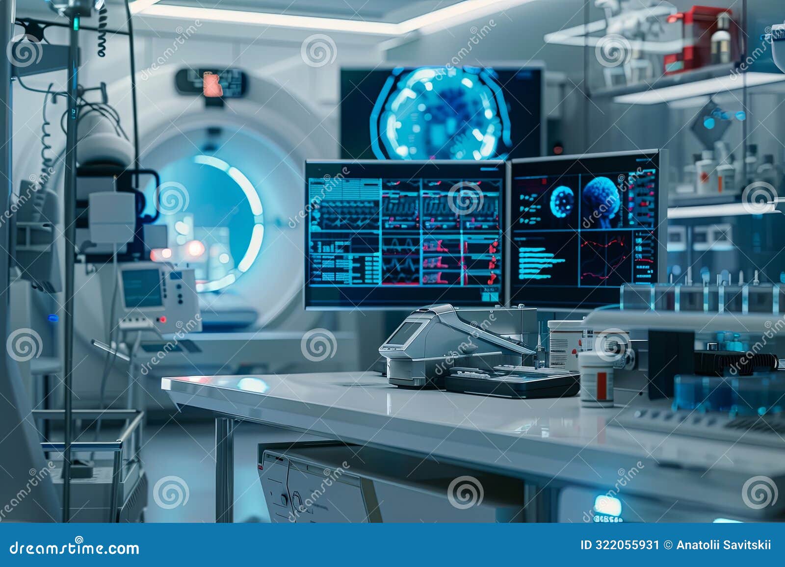 A Modern Medical Laboratory Featuring Advanced Equipment and AI-powered ...