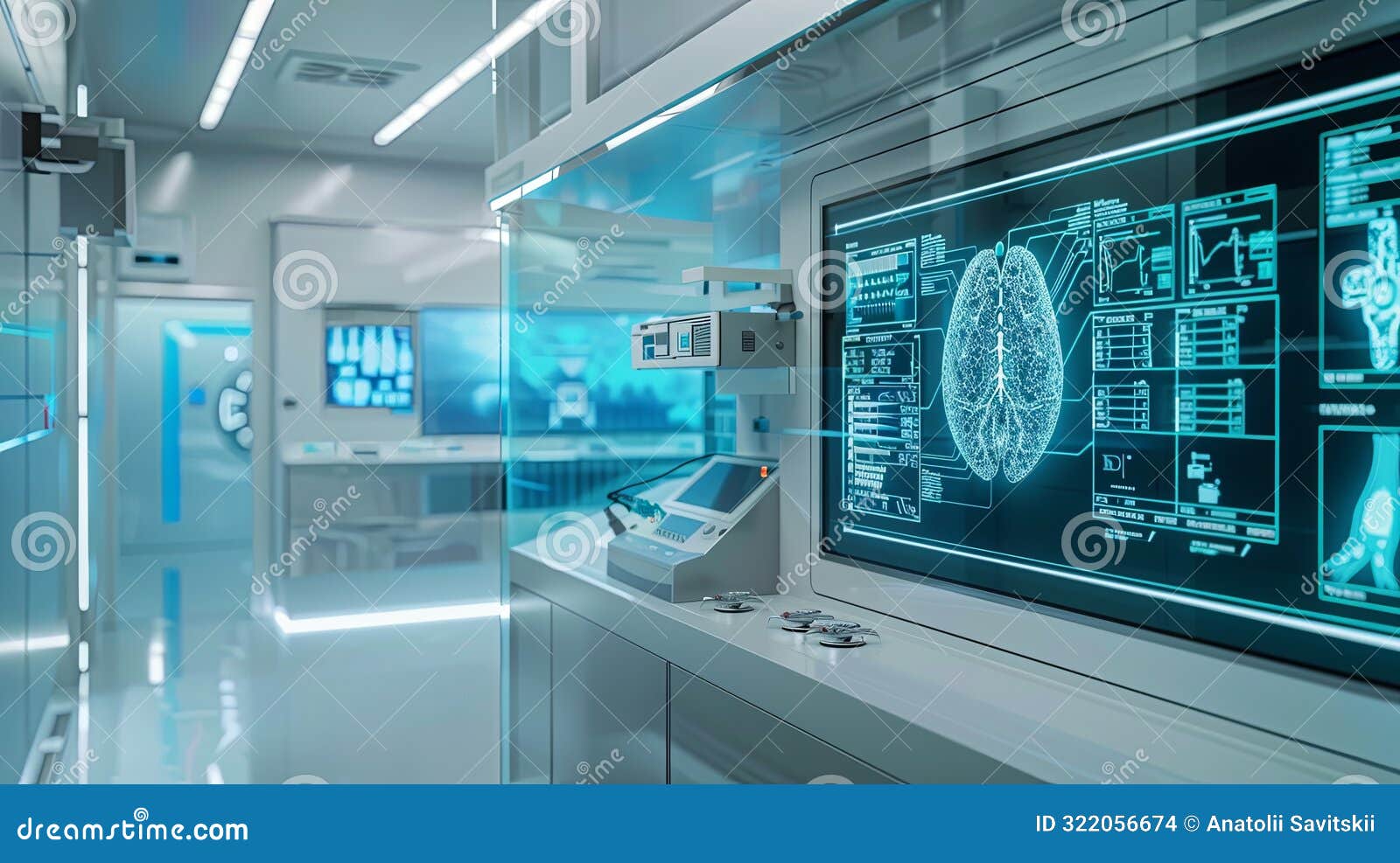 A Modern Medical Laboratory with High-tech Equipment, Including a Large ...