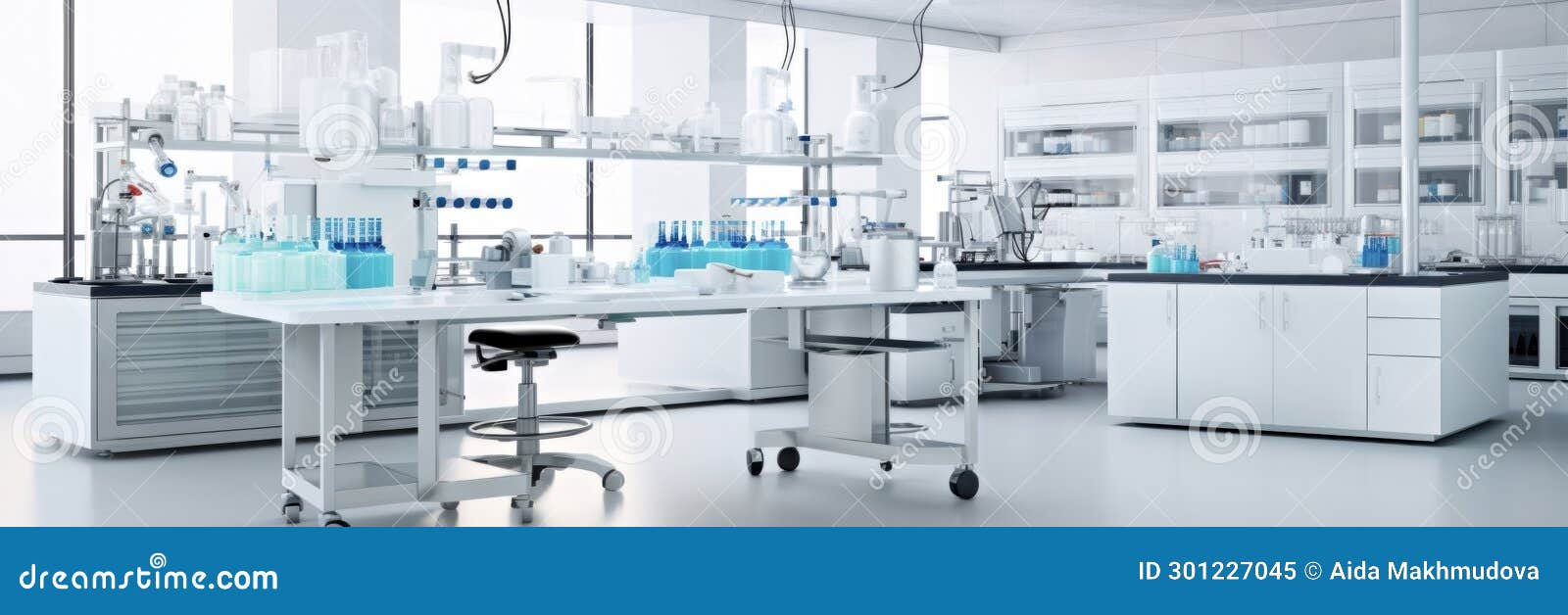 Modern Medical Laboratory on a Light Background Stock Illustration ...