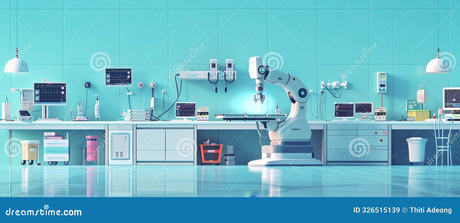 Modern Medical Laboratory with Robotic Equipment and Technology. High ...