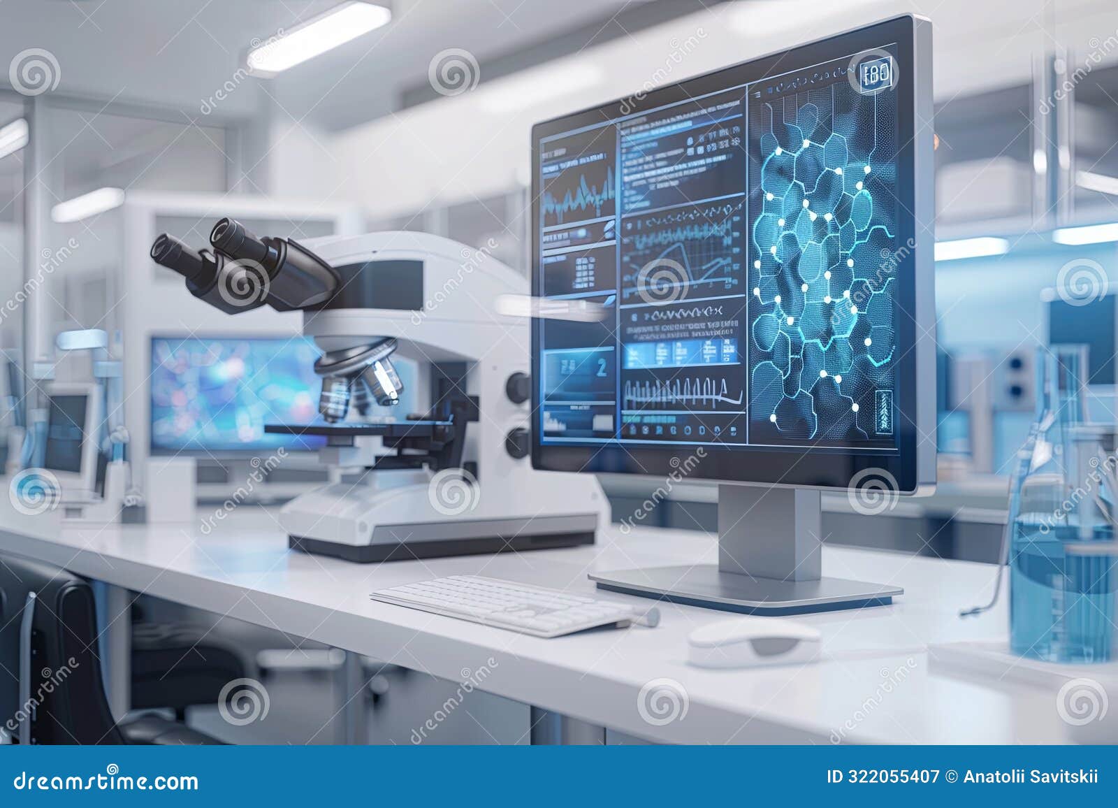 A Modern Medical Laboratory Showcasing Advanced Equipment, Including a ...