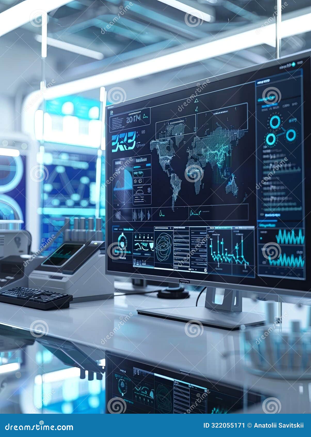 A Modern Medical Laboratory Showcasing Advanced Technology, Including ...