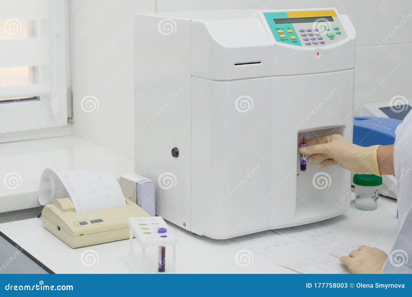 Modern Medical Laboratory with Test Analyzers. Stock Image - Image of ...