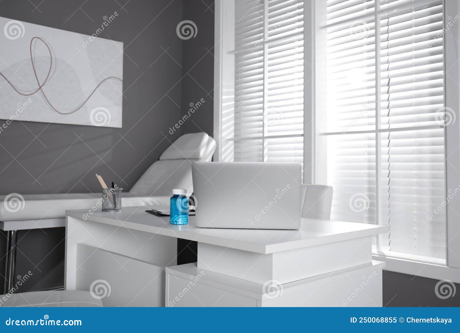 Modern Medical Office Interior with Doctor`s Workplace Stock Image ...